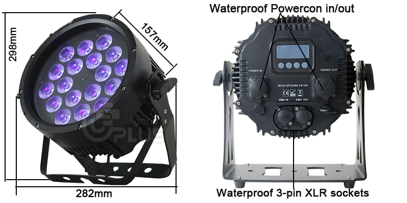 18*12W RGBW 4in1 waterproof led par lights - Uplus Lighting