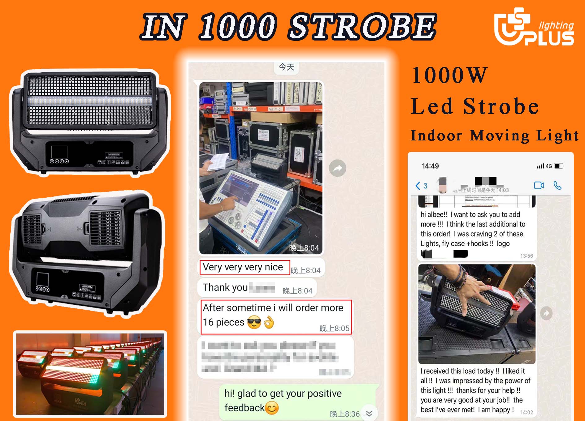 New 1000W led strobe moving head lights - Uplus Lighting